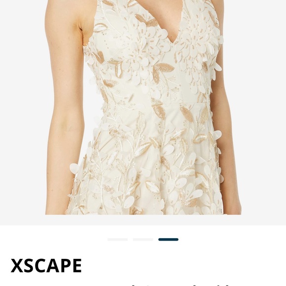 Xscape Dresses Xscape Promformal White And Gold Long Formal Dress
